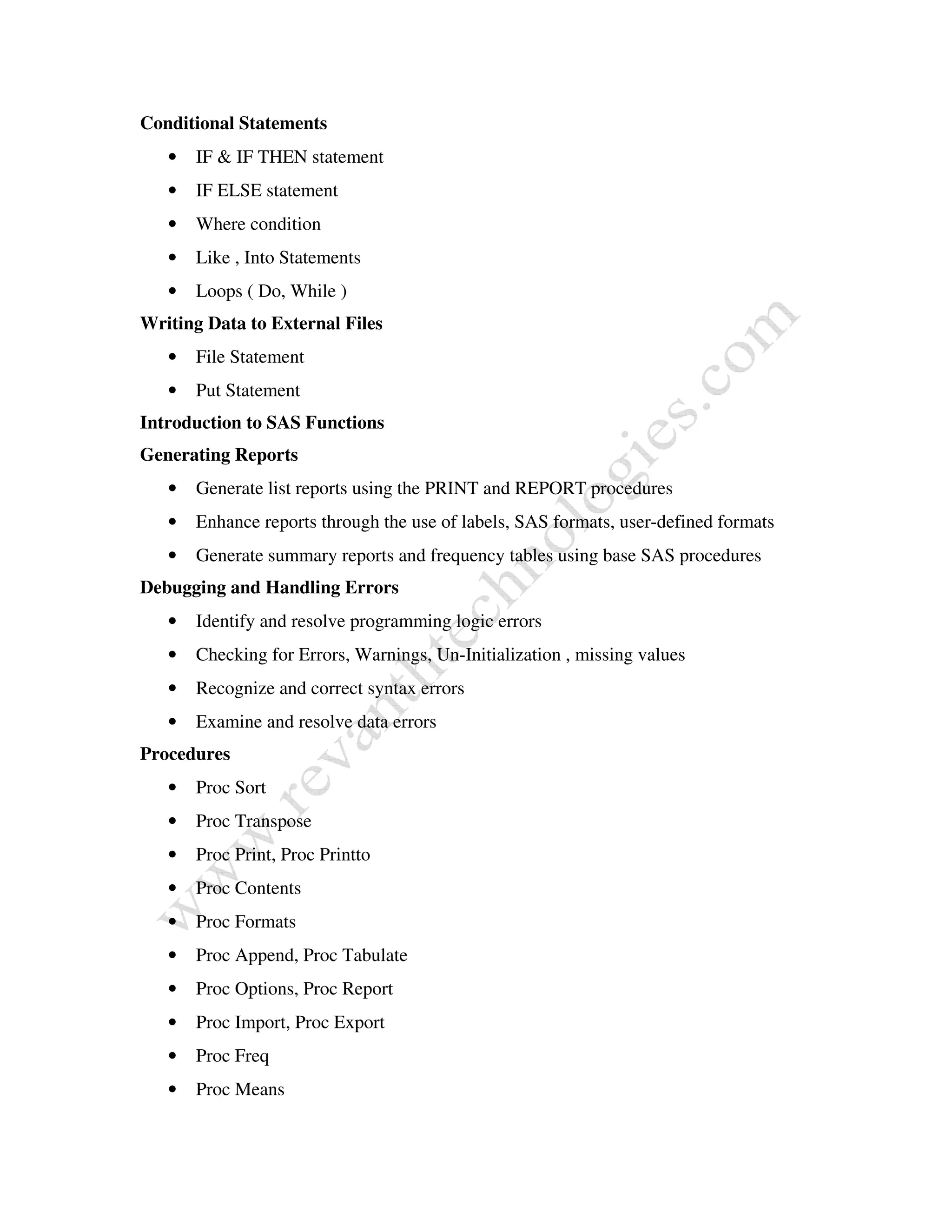 SAS Online Training | PDF