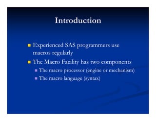 Sas® Macro Design Patterns | PPT