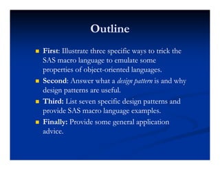 Sas® Macro Design Patterns | PPT