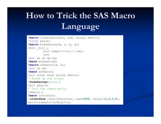 Sas® Macro Design Patterns | PPT