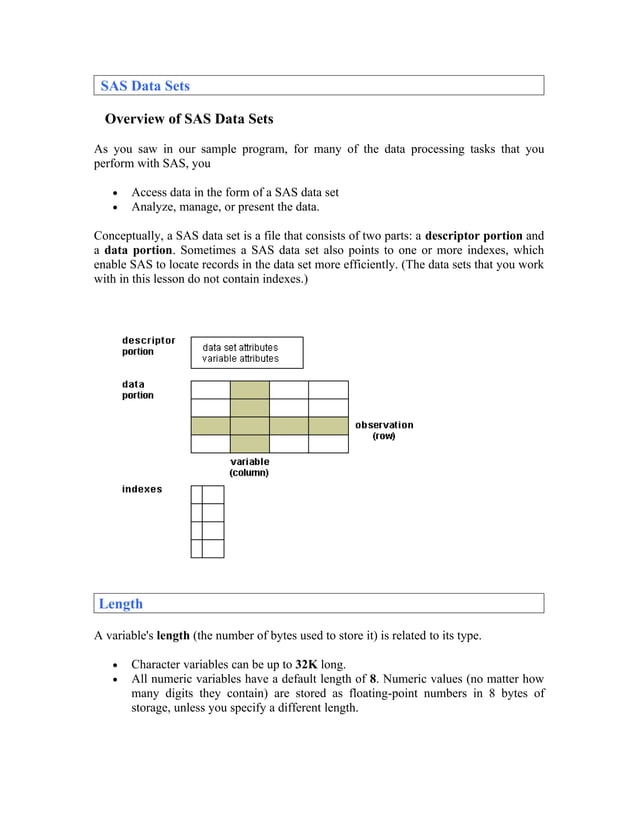 Introduction to SAS | PDF