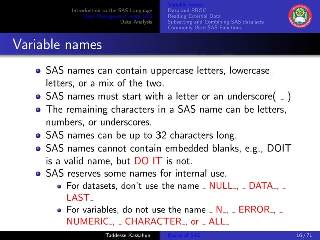 Basics of SAS | PPT