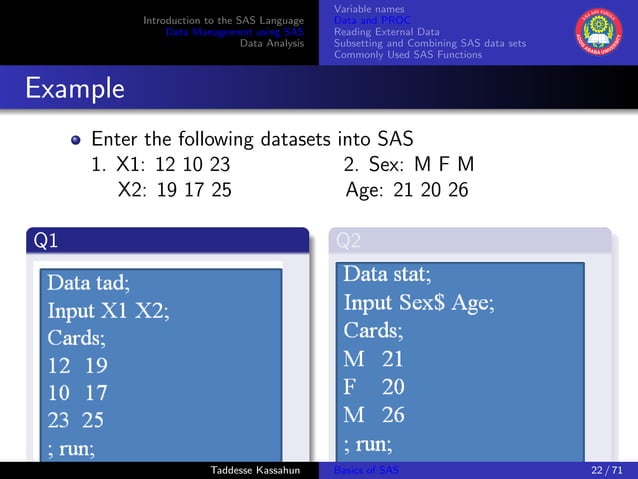 Basics of SAS | PPT