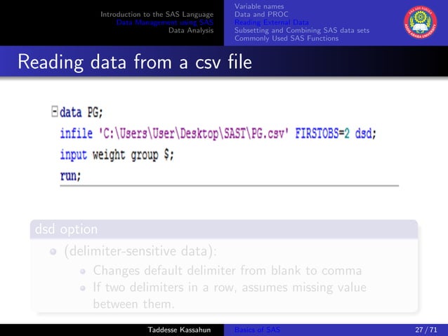 Basics of SAS | PPT
