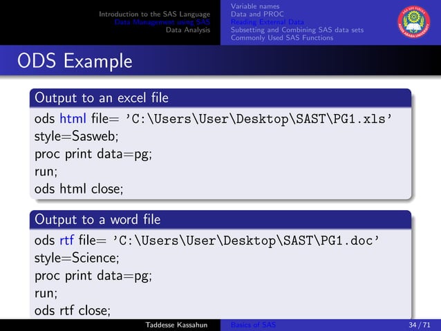 Basics of SAS | PPT