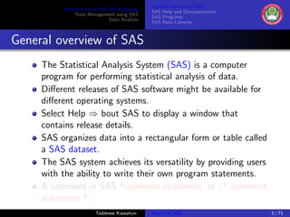 Basics of SAS | PDF