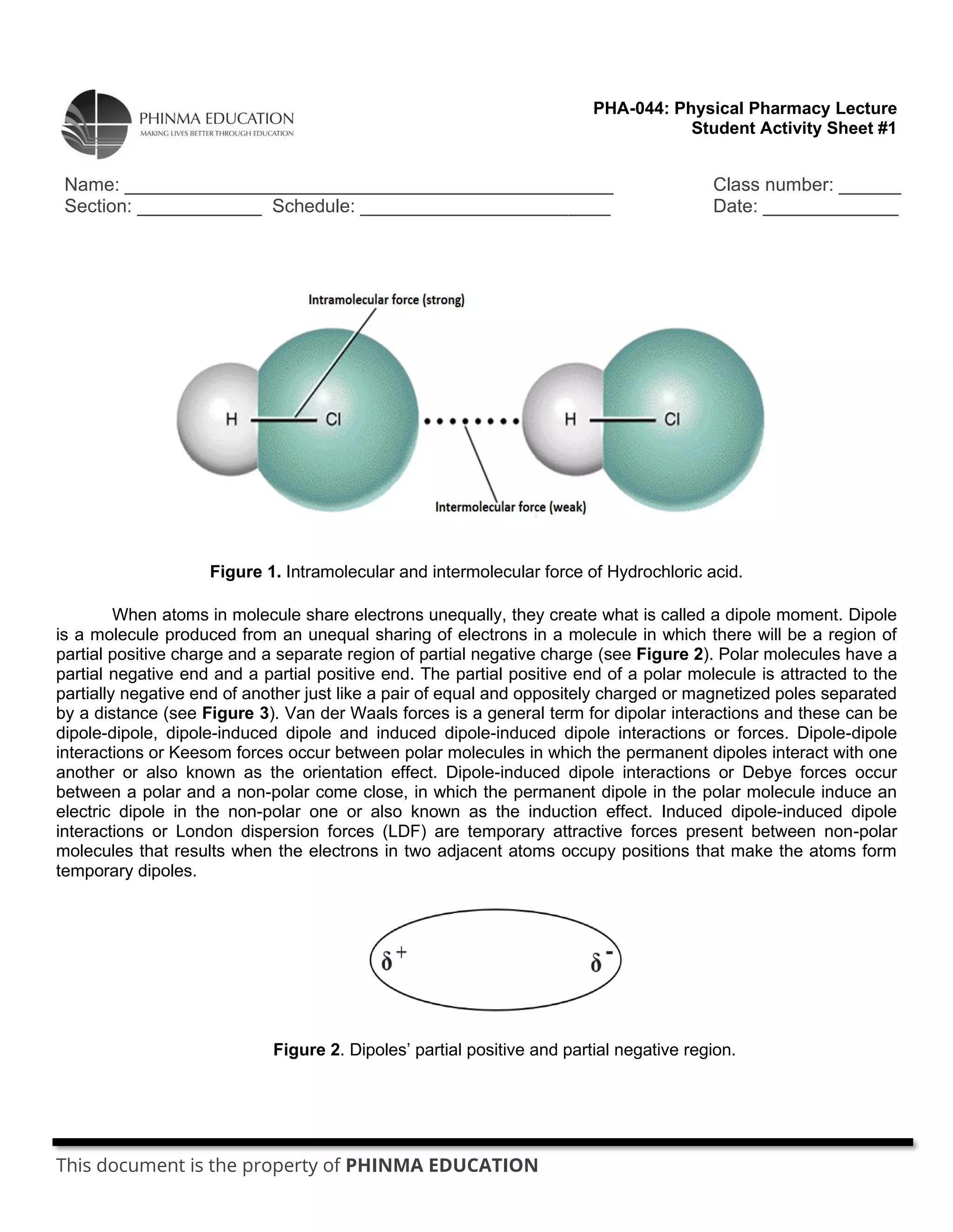 SAS1 - Physical Pharmacy (Effects of Binding Forces on the Physical Properties of Matter).pdf