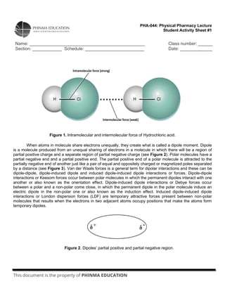 SAS1 - Physical Pharmacy (Effects of Binding Forces on the Physical ...