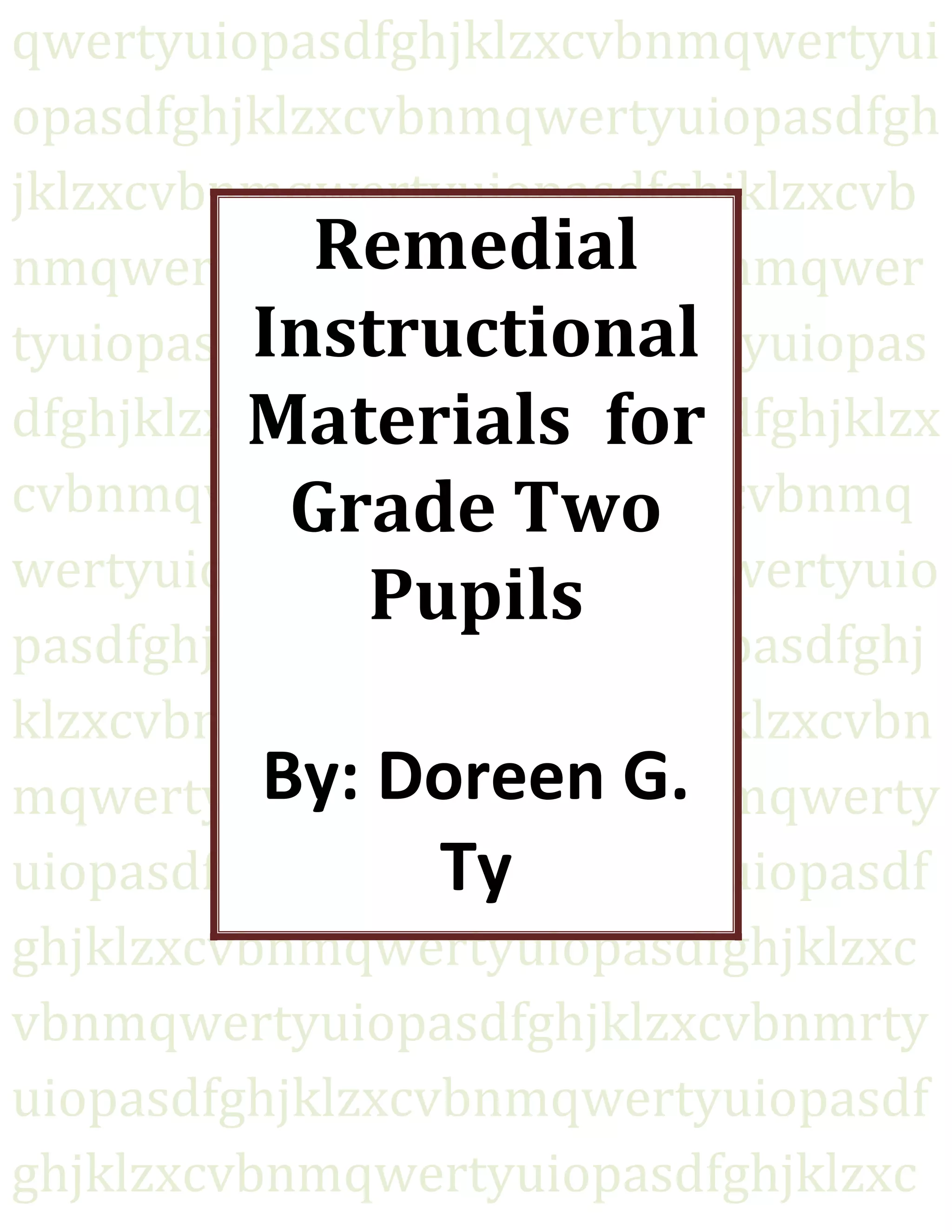 Instructional Materials For Grade Two Pupils | DOCX
