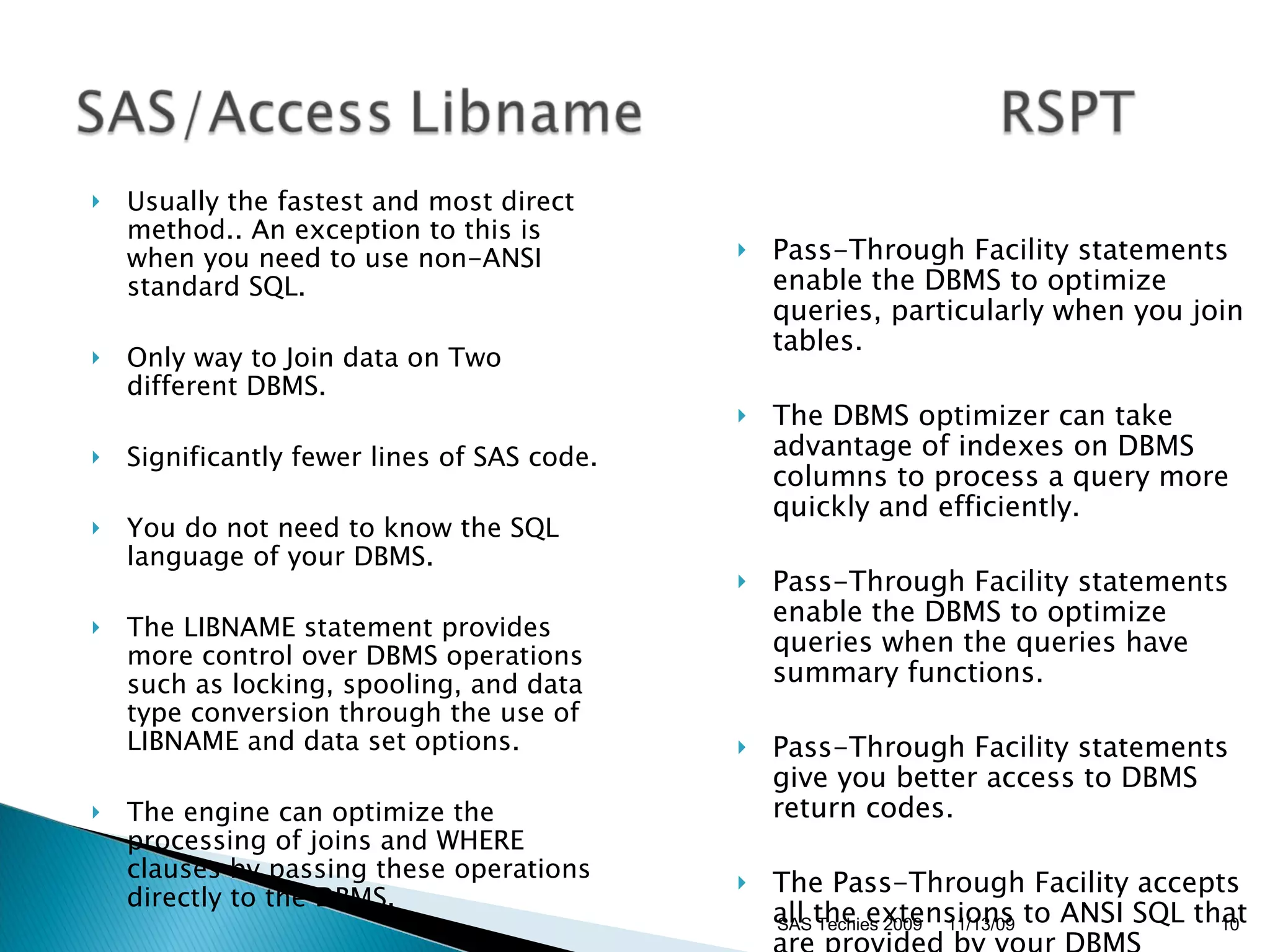 SAS Access / SAS Connect | PPT