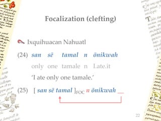 In after years: Classical Nahuatl phrase structure in the light of ...