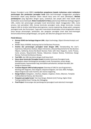 SASARAN MATA KULIAH PRODI SI Universitas | DOCX