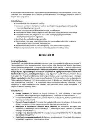 SASARAN MATA KULIAH PRODI SI Universitas | DOCX