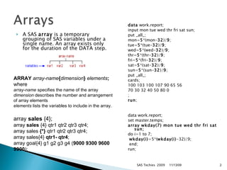 Arrays in SAS | PPT