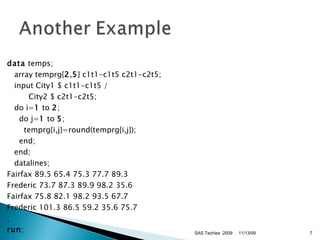 Arrays in SAS | PPT