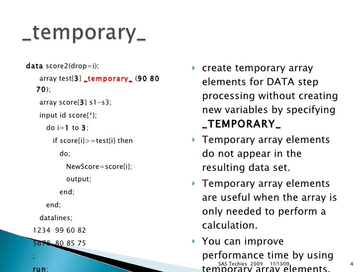 Arrays In Sas