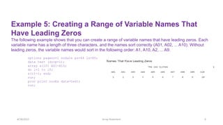 Sas array statement | PPT