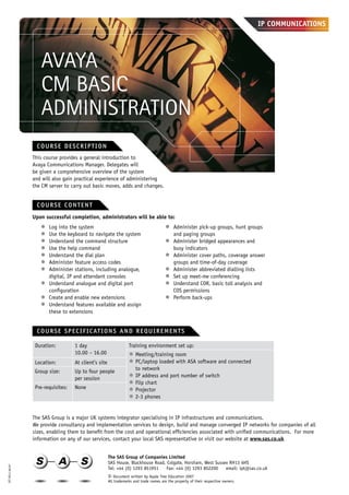 Sas Avaya Cm Bas Admin | PDF | Operating Systems | Computer Software ...