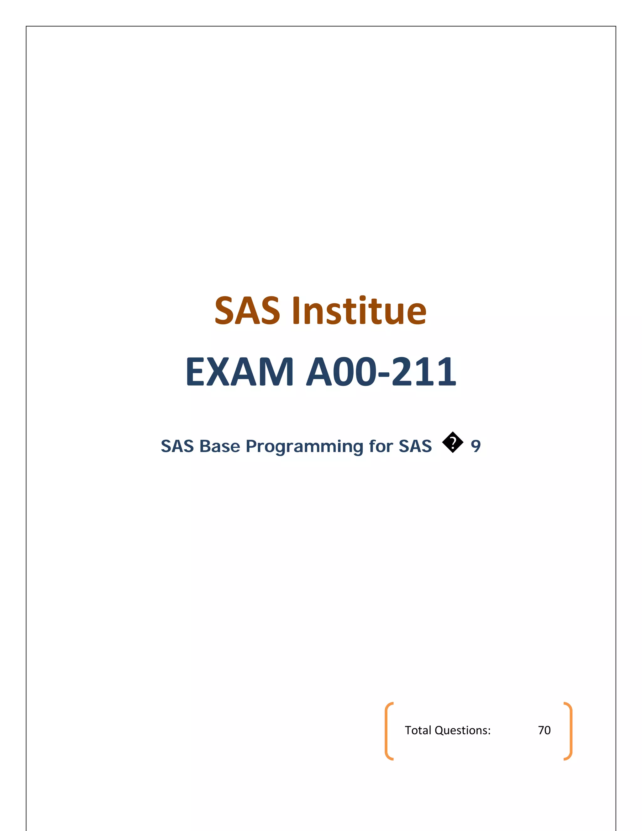 Base SAS Full Sample Paper | PDF
