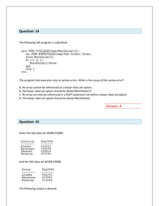 Base SAS Full Sample Paper | PDF