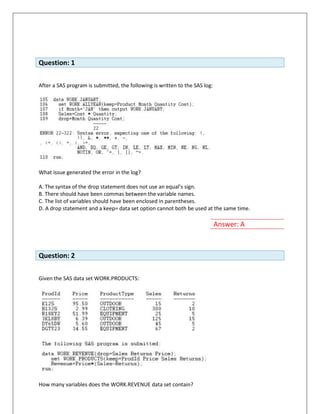 Base SAS Full Sample Paper | PDF