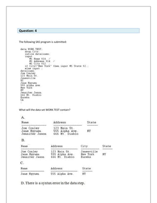 Base SAS Full Sample Paper | PDF