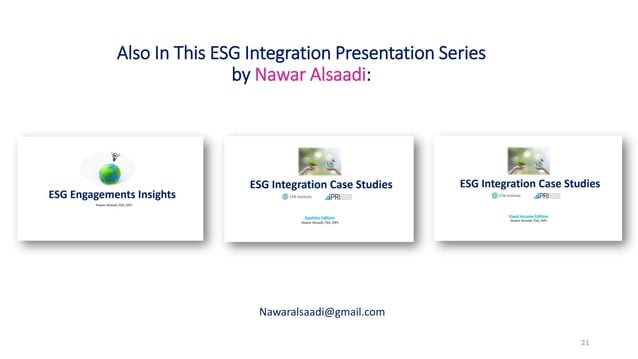 ESG Integration Case Studies (SASB Edition) | PDF