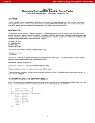 Sas bulk load | PDF