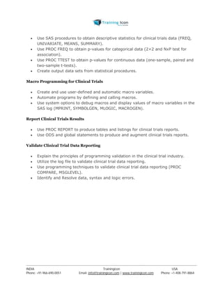 SAS CLINICAL ONLINE TRAINING | PDF | Technology & Computing