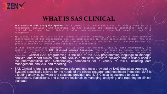 SAS Clinical training program in Hyderabad | PPTX