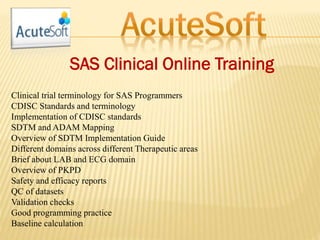SAS CLINICAL ONLINE TRAINING | PPT