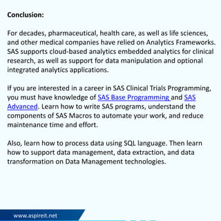 SAS Clinical Trials Programmer Certification: Why SAS is the best ...
