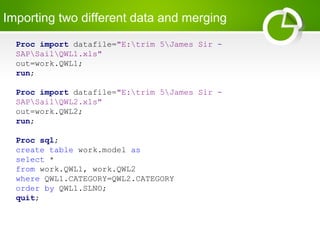 SAS coding for analysis-Using SAIL company's (HR) data | PPT