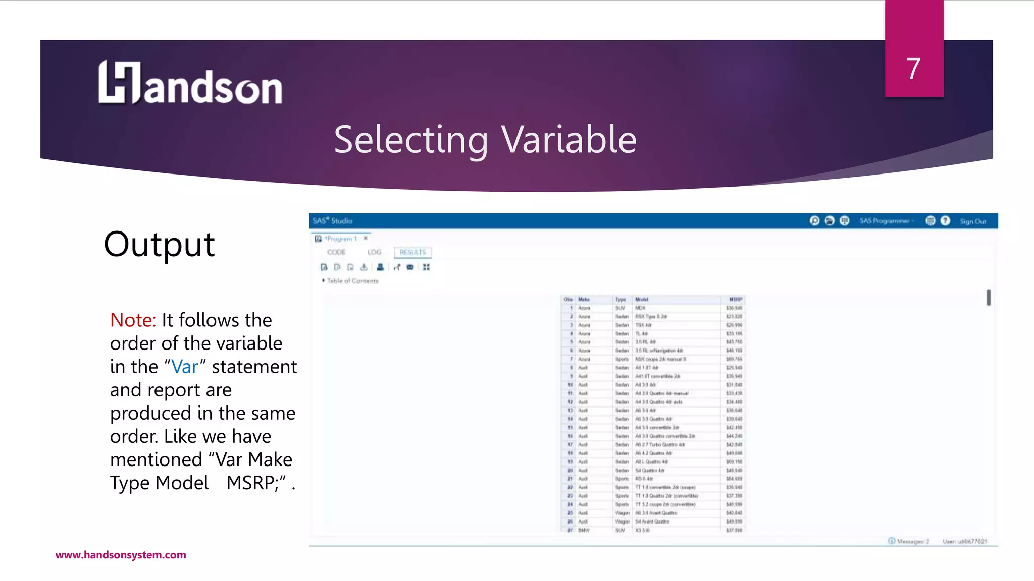 SAS Creating List Report | PPTX