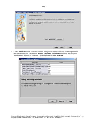 Sas credit scorecards | PDF
