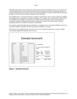 Sas credit scorecards | PDF