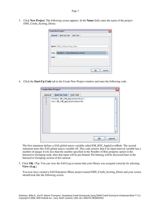 Sas credit scorecards | PDF