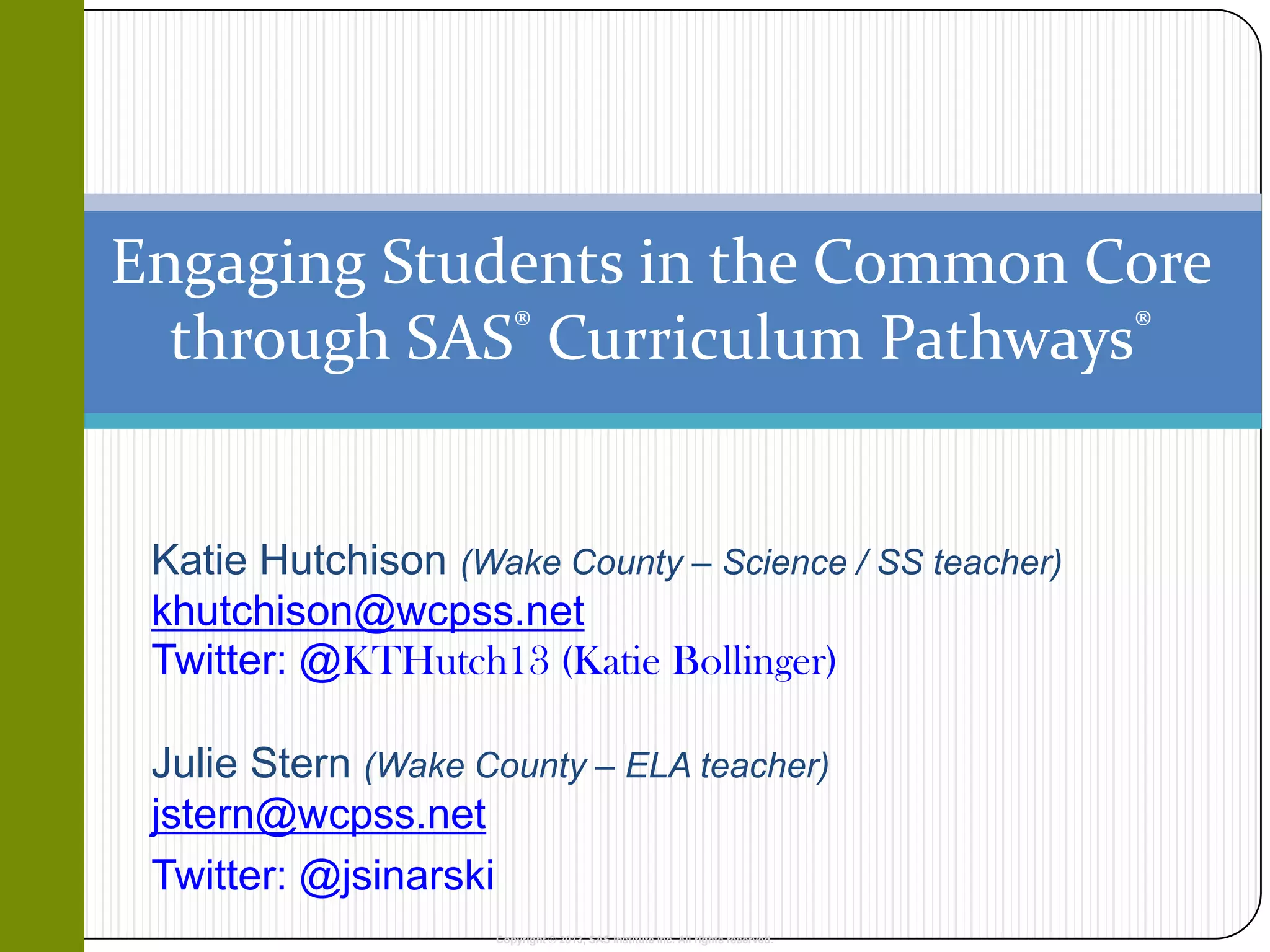 SAS Curriculum Pathways | PPTX