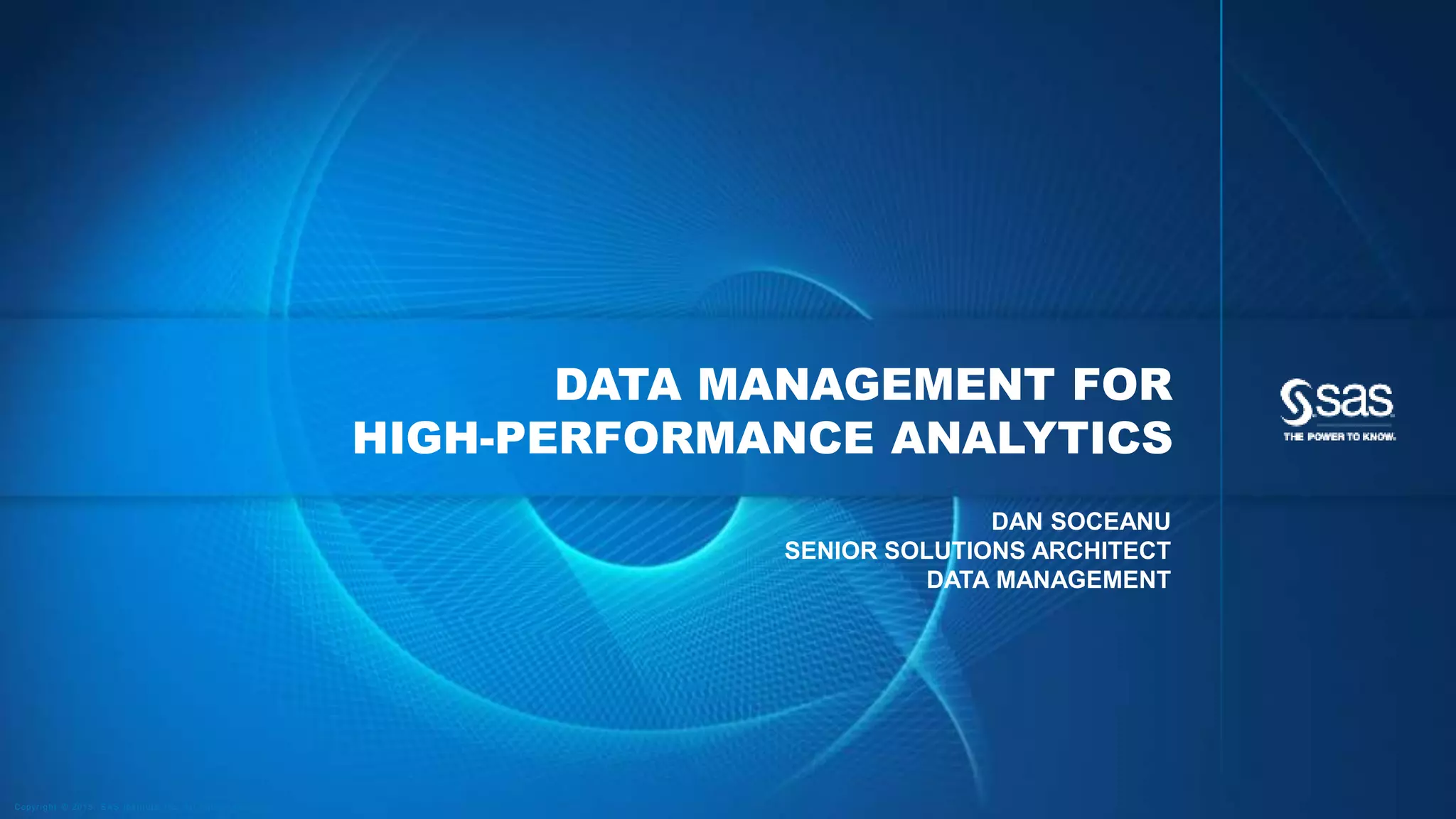 Data Management for High Performance Analytics | PPT