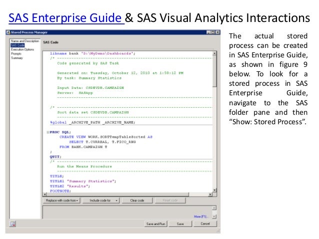 Integrate Stored Processes From Sas Enterprise Guide Into Sas Visual Analytics Reports 