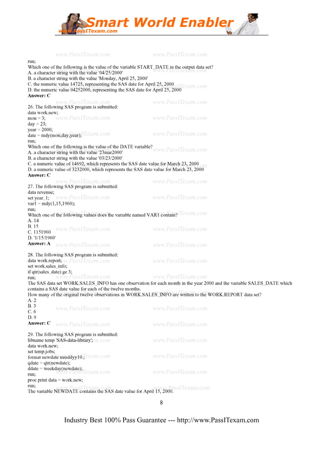 Base Sas Exam Questions 