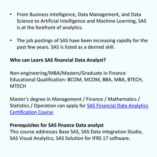 SAS for Banking and Financial Analytics: Which certification is best for Financial Data Analyst ...