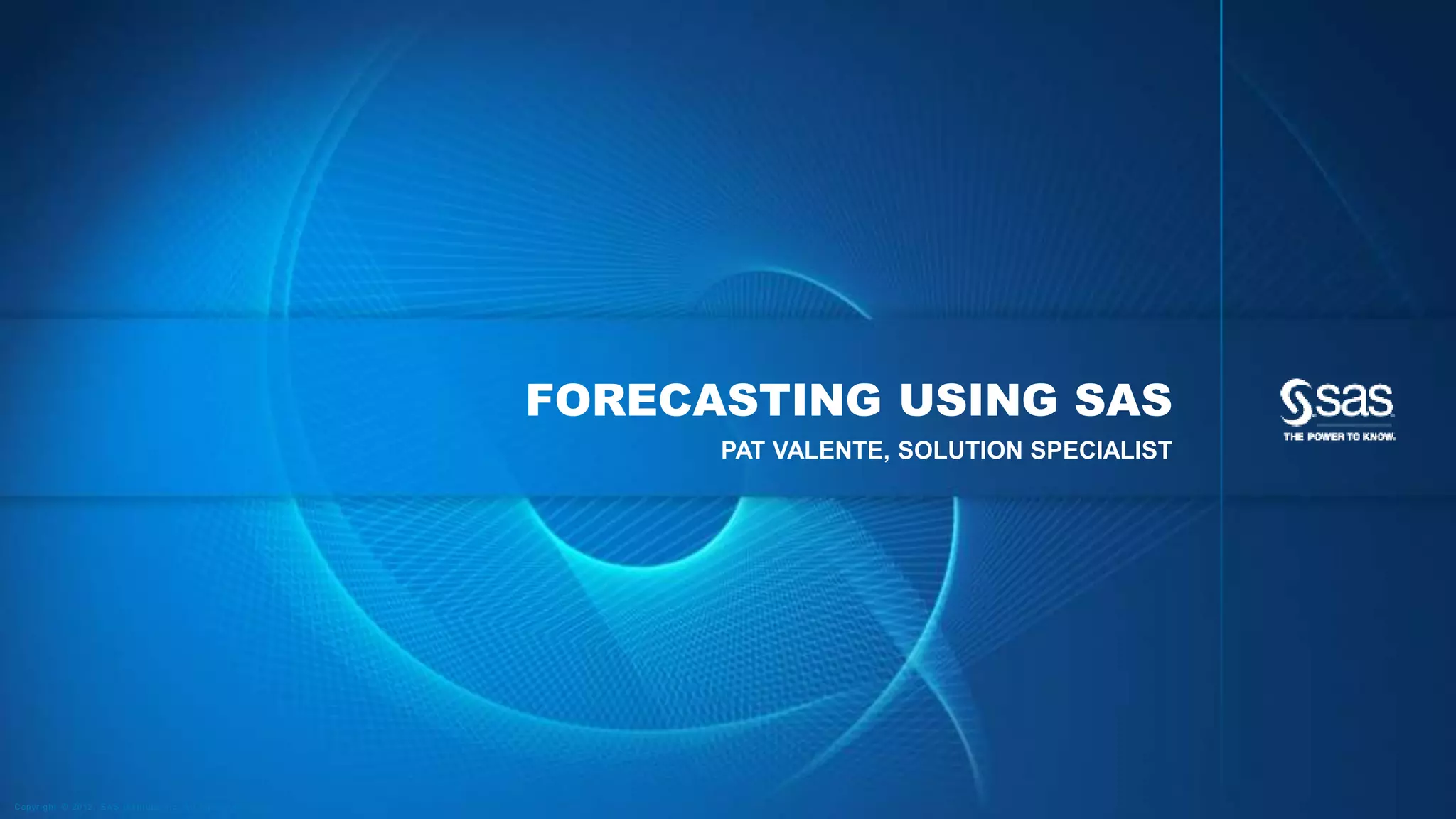Introduction to SAS Forecasting | PPTX