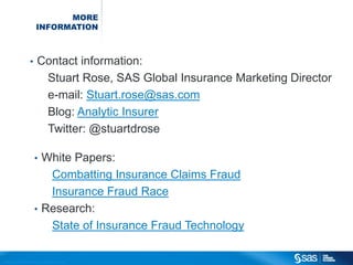 SAS Fraud Framework for Insurance | PDF