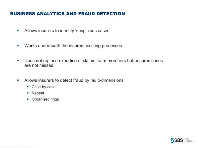 SAS Fraud Framework for Insurance | PPT