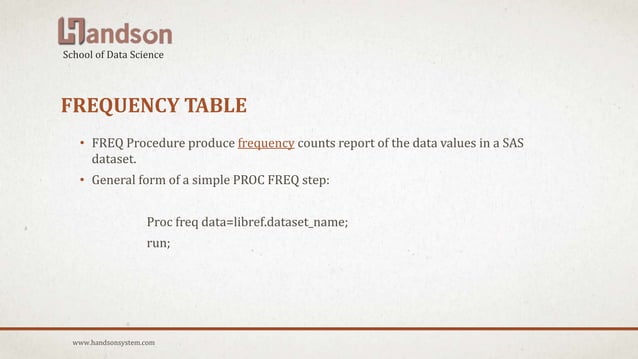 SAS Frequency Table | PPT