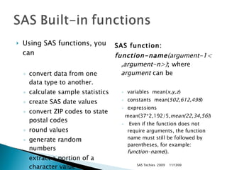 SAS Functions | PPT