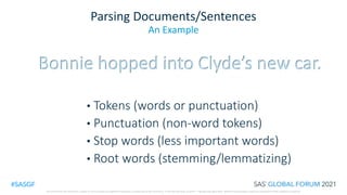 SAS Global 2021 Introduction to Natural Language Processing | PPT