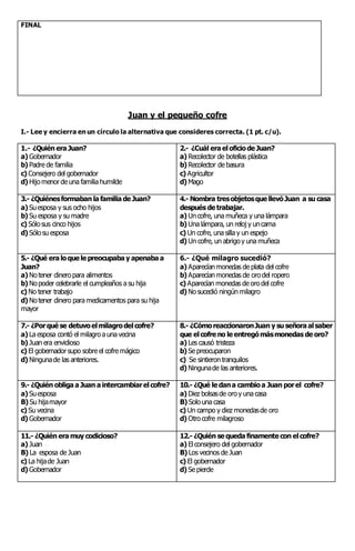 Prueba sasha y Juan y el pequeño cofre | DOCX