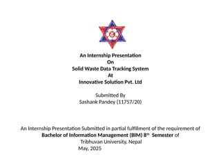 internship report on solid waste management | PPT